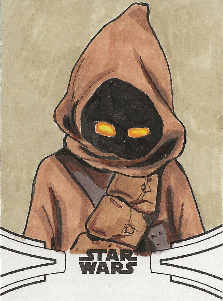Star Wars Skywalker Saga Darren Coburn James Jawa Color Sketch Card